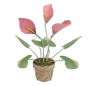 NORTHLIGHT 19' Pink And Green Decorative Calla Ily Plants