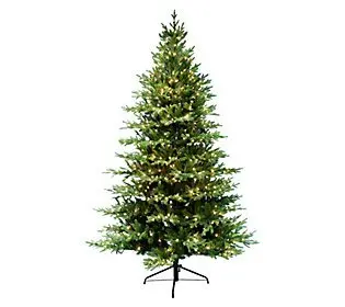 PULEO INTERNATIONAL 7.5' Prelit Balsam Fir Christmas Tree 800 Clear Lights