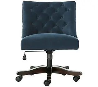 SAFAVIEH Soho Navy Tufted Swivel Desk Chair By