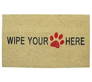 NORTHLIGHT Animal Print 'wipe Your Paw Here' Do Ormat 18' X 30