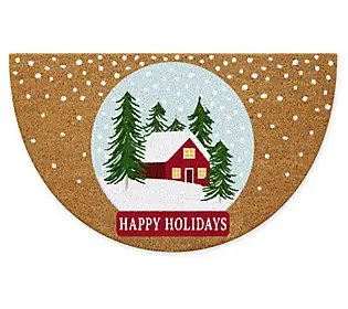 DESIGN IMPORTS Happy Holidays Snow Globe 17' X 9' Doormat