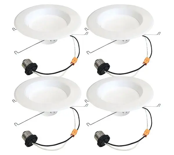 BULBRITE 5/6' Soft White Round Led Recessed Dow Nlight, 4pk
