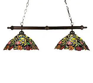 MEYDA Tiffany Style 39-1/2'l Spiral Tulip Island Pendant Light