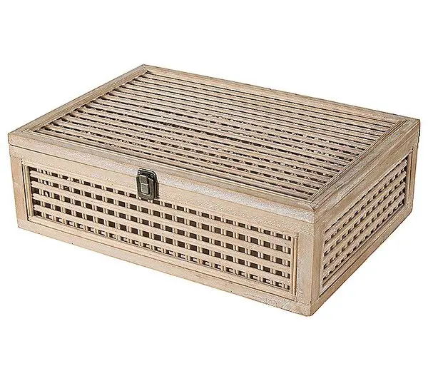 VALERIE PARR HILL Natural Wicker Decorative Storage Box Valeri E