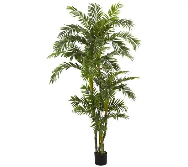 NEARLY NATURAL 6' Curvy Parlor Palm Silk Tree Nearly Natura L