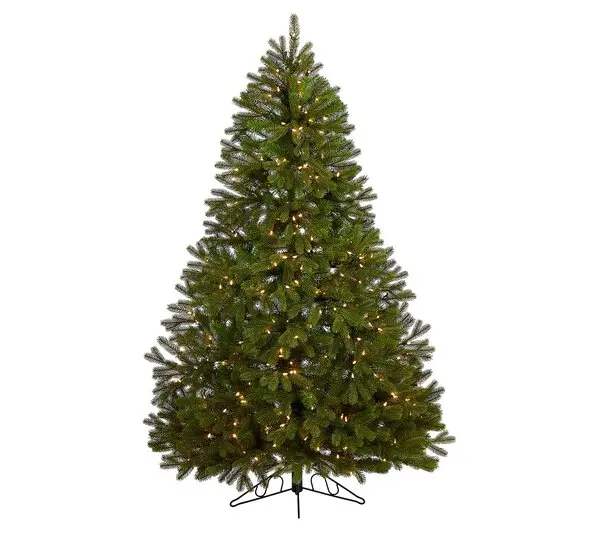 NEARLY NATURAL 6' Flat Back Tree W/350 Warm White Led