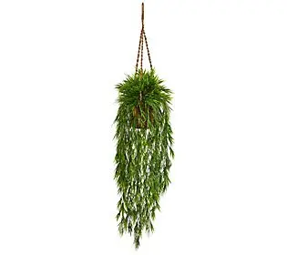 NEARLY NATURAL Mini Bamboo Hanging Basket By