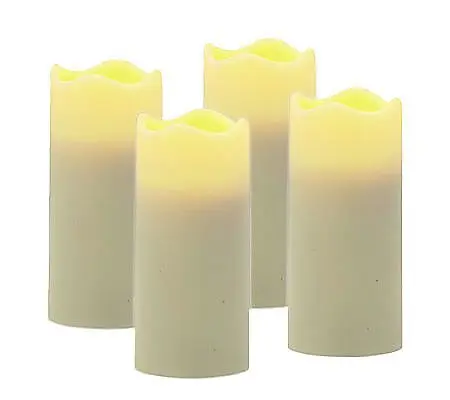 PACIFIC ACCENTS Set Of 4 Melted Top Flameless V Otive Candles