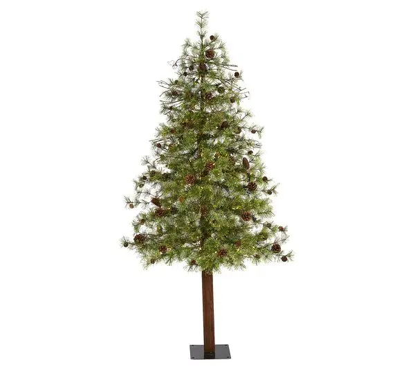 NEARLY NATURAL 6' Christmas Tree W/150 Clear Le Lights
