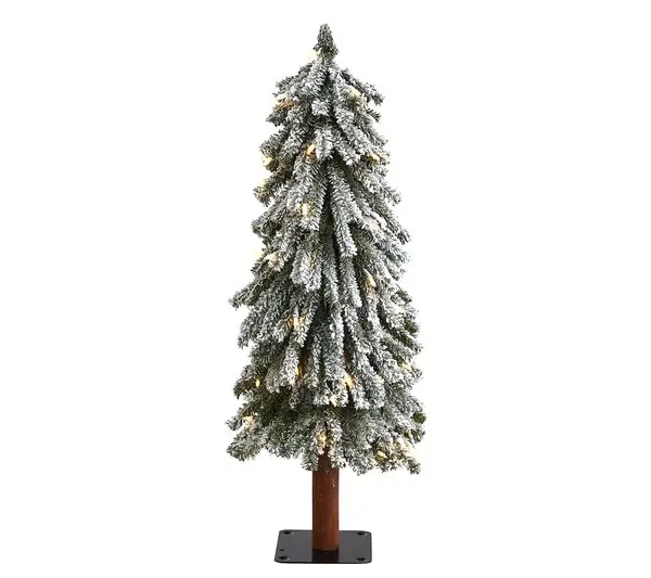 NEARLY NATURAL 3' Flocked Grand Alpine Tree W/5 Clear