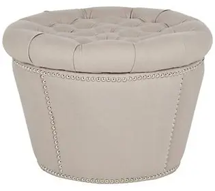SAFAVIEH Vanessa Storage Ottoman With Nickel Na Il Heads