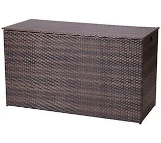 TEAMSON Wicker 154-gallon Patio Storage Ch Est