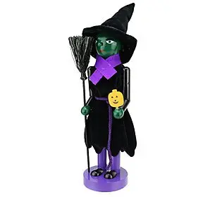 NORTHLIGHT Witch Wooden Halloween Nutcracker