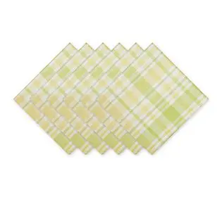 DESIGN IMPORTS Set Of 6 Lemon Bliss Plaid Napki Ns