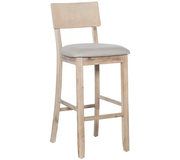 LINON Home Peta Kitchen Bar Stool With Back & P Added Seat