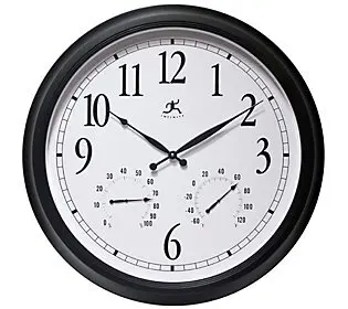 INFINITY Instruments Classic Black Indoor/outdo Or Large Clock