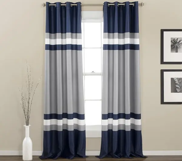 LUSH DECOR Alexander Stripe Set Of 2 Room Darkening Panels By