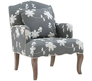 LINON Home Annie Floral Print Embroidered Comfy Arm Chair