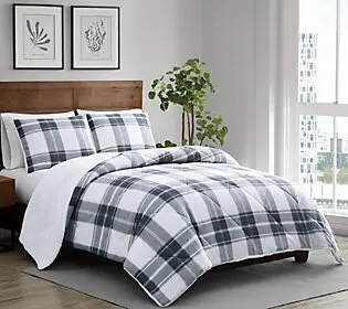 CANNON Cozy Teddy Plaid 2 Piece Twin/twin Xl Co Mforter Set
