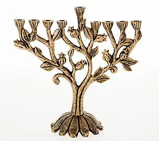 COPA JUDAICA Pomegranates Goldtone Menorah
