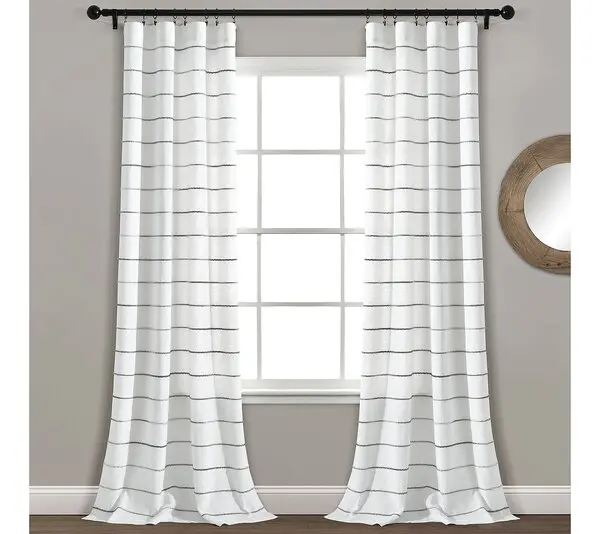 LUSH DECOR Ombre Stripe Yarn Dyed Cotton Window Panels Ush Decor