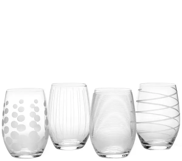 MIKASA Cheers Set Of 4 Stemless Wine Glasses