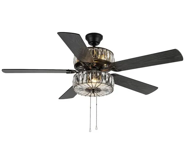 RIVER OF GOODS 52'w Led Caged Clear Crystal Cei Ling Fan