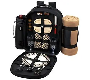 PICNIC AT ASCOT Deluxe Picnic Backpack Cooler & Blanket For 2