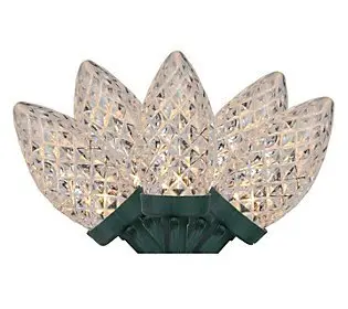 NORTHLIGHT 100 Warm White Faceted C9 Lights G Reen Wire