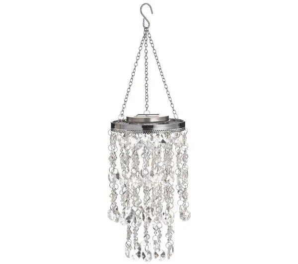 GLITZHOME Solar Led Lighted Jewel Beaded Wind C Ime Classic