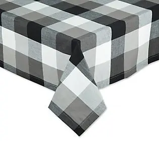 DESIGN IMPORTS 52x52' Tri Color Check Tableclot H