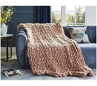 INSPIRED HOME Cozy Tyme Yanis 50'x70' Chunky Knit Throw In Spired Home