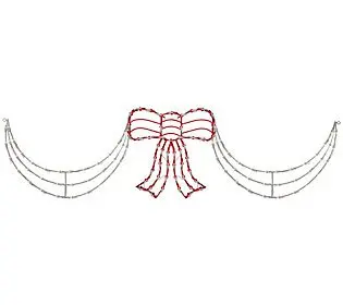 NORTHLIGHT 3-piece Lighted Red & White Bow & Swag Decoration