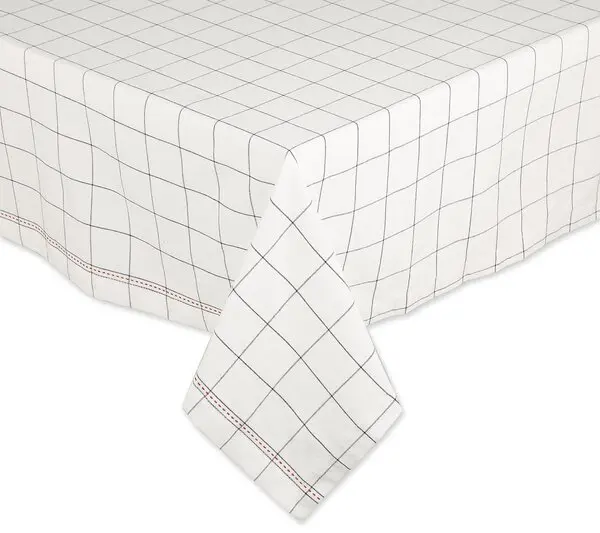 DESIGN IMPORTS 52x52' Kitchen Windowpane Tablel Coth