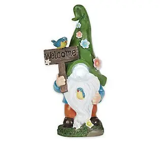 ZINGZ & THINGZ Gnome Glowing Nose/welcome Sign Solar Statue - One-color ...