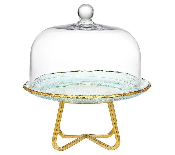GODINGER Harper Gold Cake Pan With Dome Lid