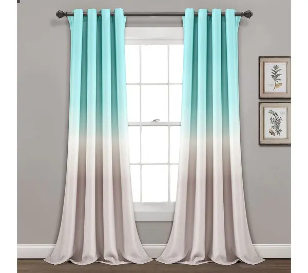 LUSH DECOR Umbre Fiesta 52' X 95' Set Of 2 Room Darkening Indow Panels