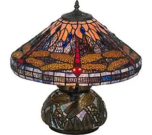 MEYDA Tiffany-style 16' Hanginghead Dragonfly T Able Lamp
