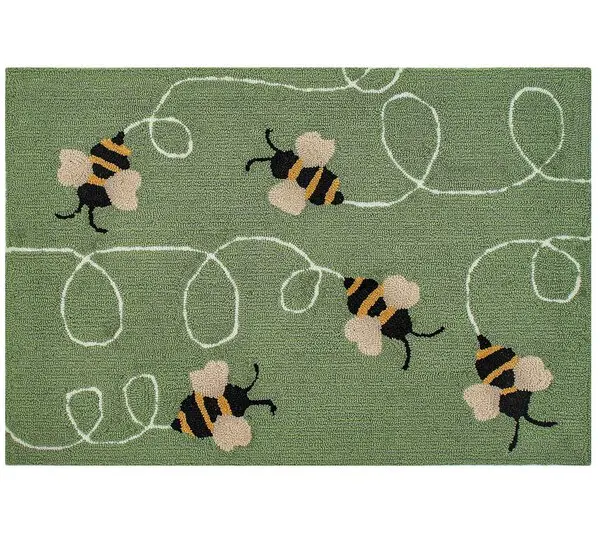LIORA MANNE Frontporch Buzzy Bees In/out Rug Gr Een 20'x30