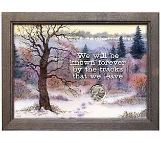 AMERICAN COIN TREASURES Tracks With Buffalo Nickel Coin In 5' X 7' Fram E