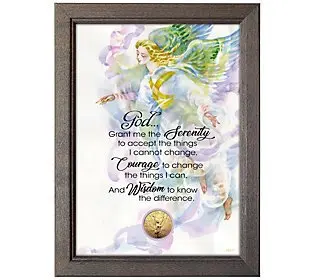 AMERICAN COIN TREASURES Serenity Prayer With Angel Coin In 5' X 7' Fram E