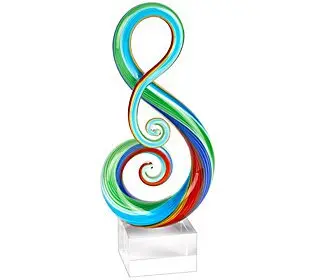 BADASH CRYSTAL Crystal Rainbow Murano Style Note Center Piece