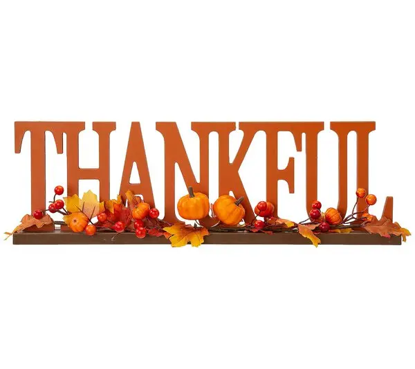 GLITZHOME Thankful Wooden Autumn 20' Table Top