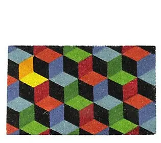 NORTHLIGHT 29-1/2' X 18' Multicolor Cube Rectan Gular Door Mat