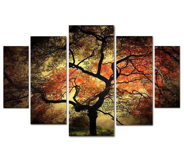 LAVISH HOME Philippe Sainte-laudy Red Vision 5- Piece Print