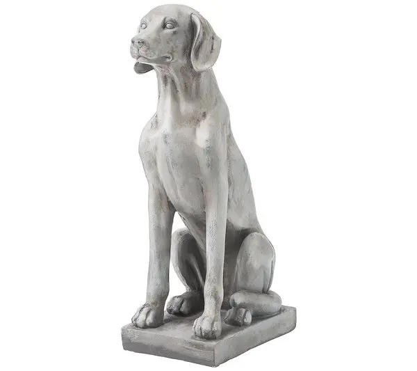 GLITZHOME Loyal Lab Dog Lawn Garden Statue