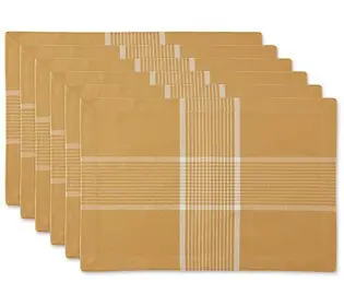 DESIGN IMPORTS Check Patttern Placemats, Set Of 6