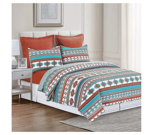 C&F HOME Aqua Valley 2-piece Cotton Twin Quilt Set