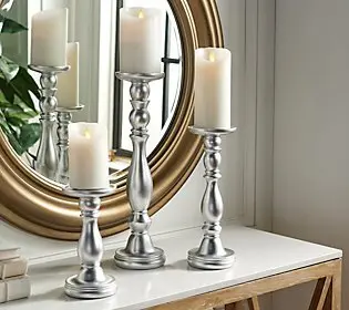 VALERIE PARR HILL Set Of 3 Pedestal Candle Holders Valerie