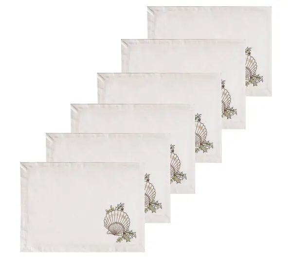 C&F HOME Shells With Holly Placemat Set Of 6